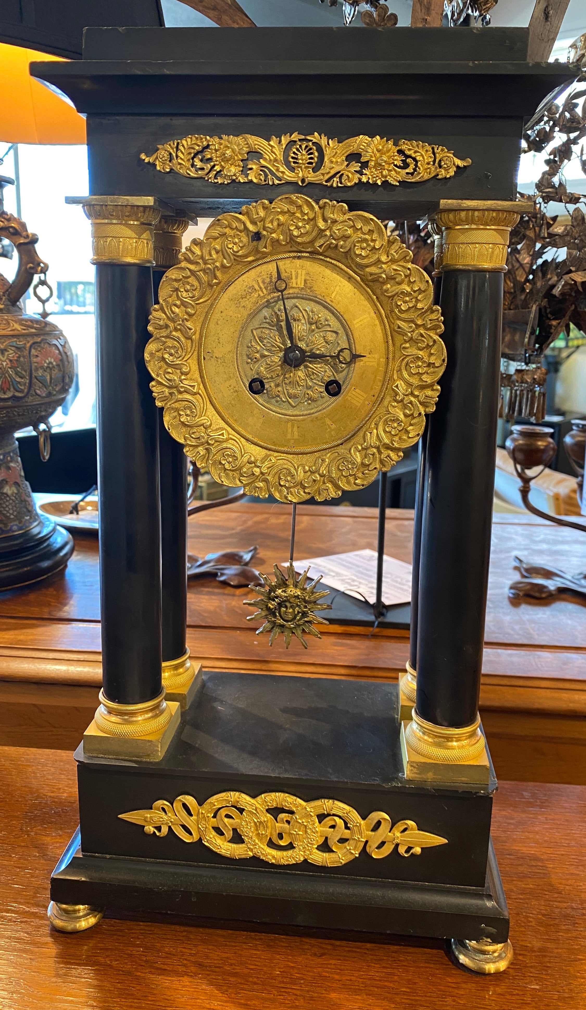 Empire Marble and Bronze Mantel Clock | Aspen Boutique & The Vault ...